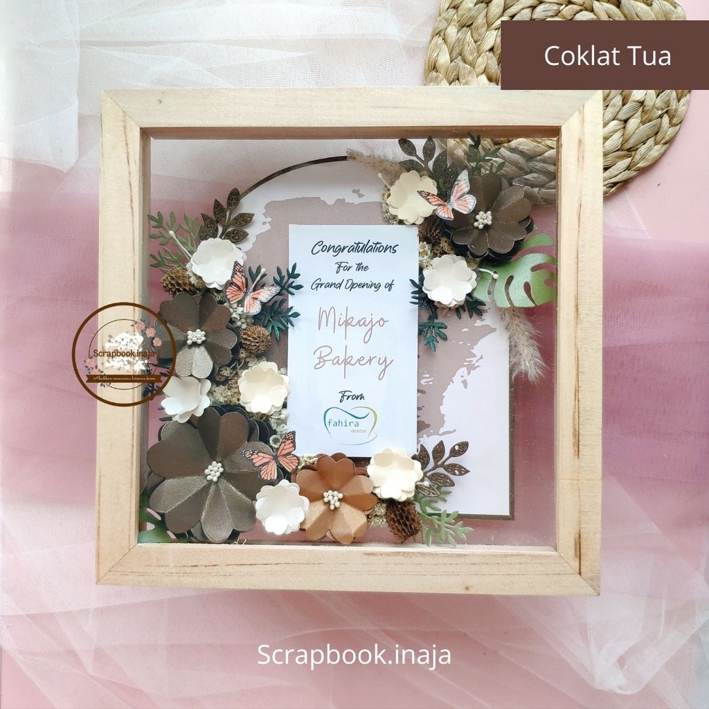 Jual Scrapframe Dried Flower Frame Transparan 3D Hadiah Wisuda | Kado ...
