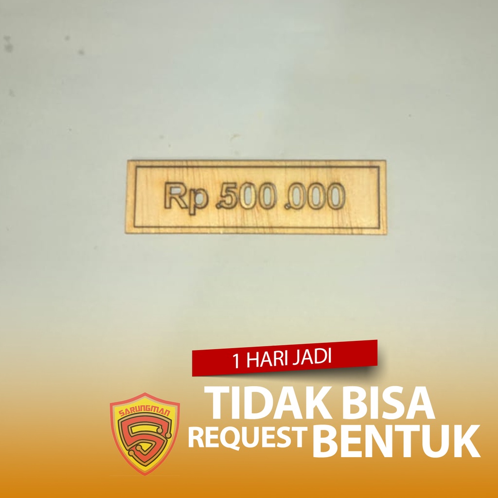 Jual ANGKA NOMINAL MAHAR dengan FRAME PERSEGI Bahan Plywood Dekorasi ...