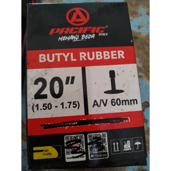 Jual Ban Dalam Sepeda Ukuran 20 x 1.50/1.75 Pacific Cop Motor American Valve AV 60mm | Shopee ...