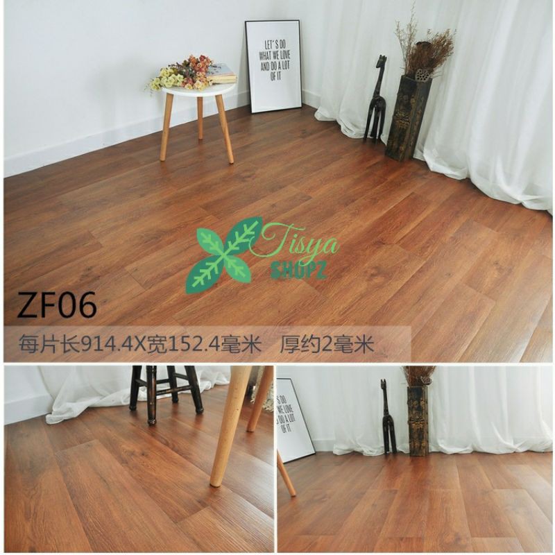 Jual (BAHAN TEBAL ) PVC FLOOR TILE UK: 15 X 91 CM / WALLPAPER LANTAI ...
