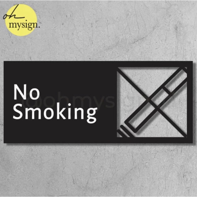 Jual No Smoking Sign Akrilik Acrylic Sign Ruang No Smoking | Shopee ...