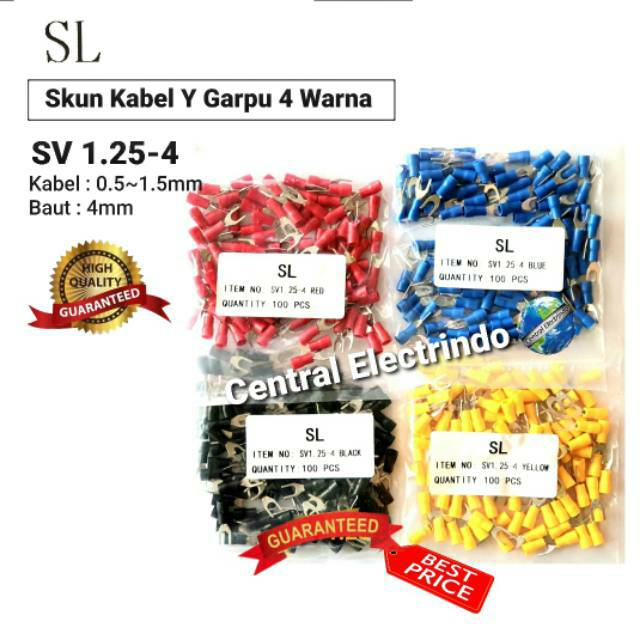 Jual Skun Kabel Y Garpu SV 1.25-4 Kabel 0.5~1.5mm Baut 4mm SL. | Shopee Indonesia