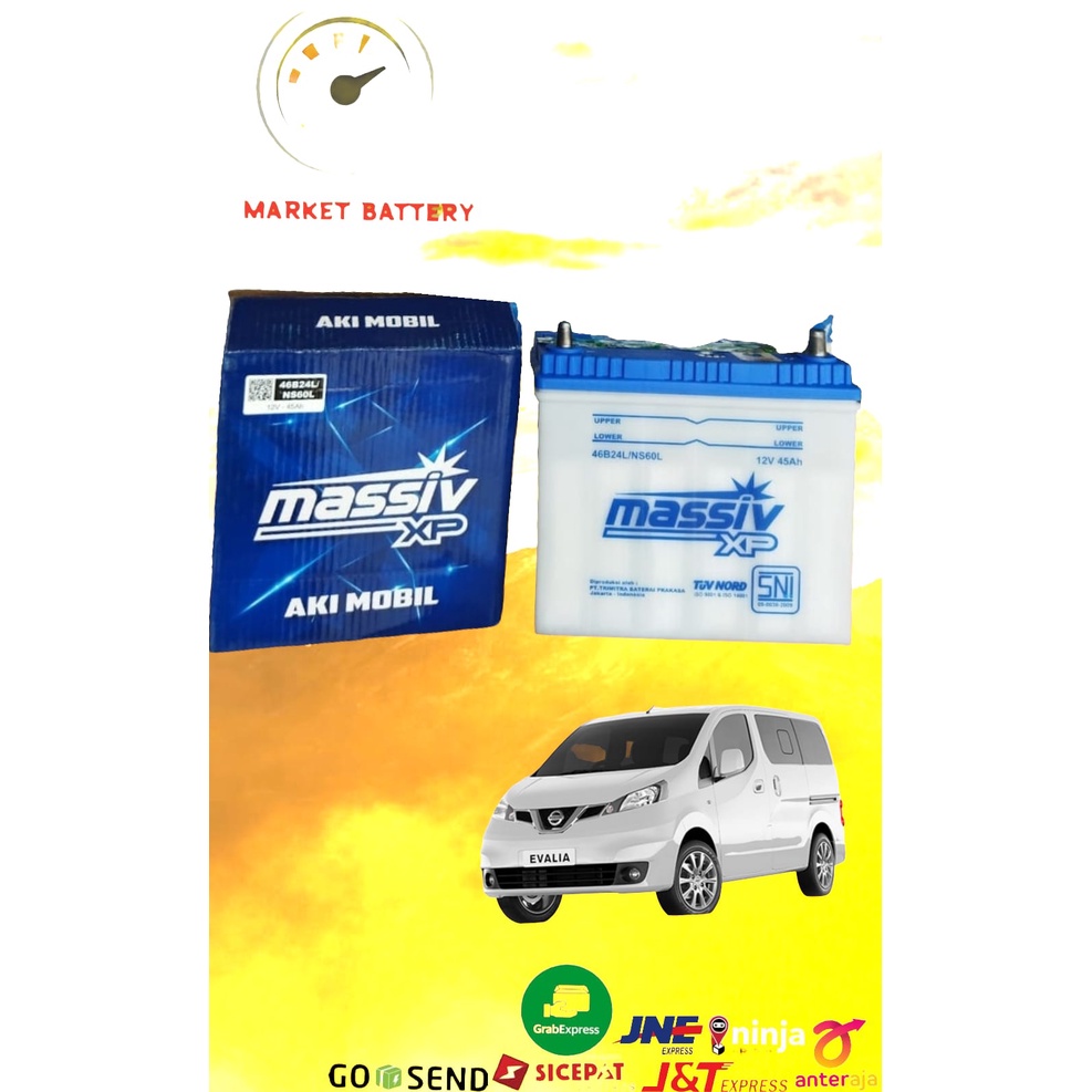 Jual Aki Massiv XP NS60L 46b24l 12v45ah 12v 45ah Grand Livina Daihatsu Isizu | Shopee Indonesia