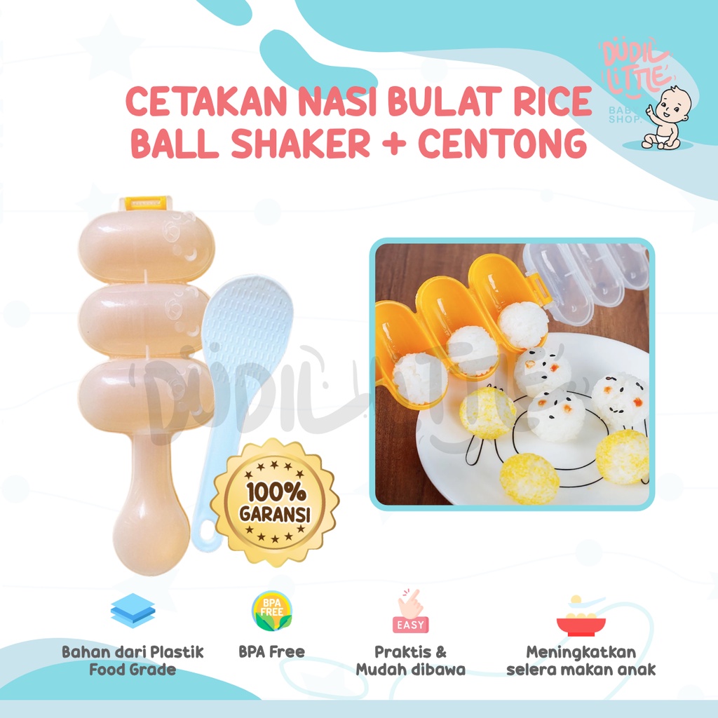 Jual Rice shaker cetakan nasi bola untuk anak 3 grid anti lengket ...