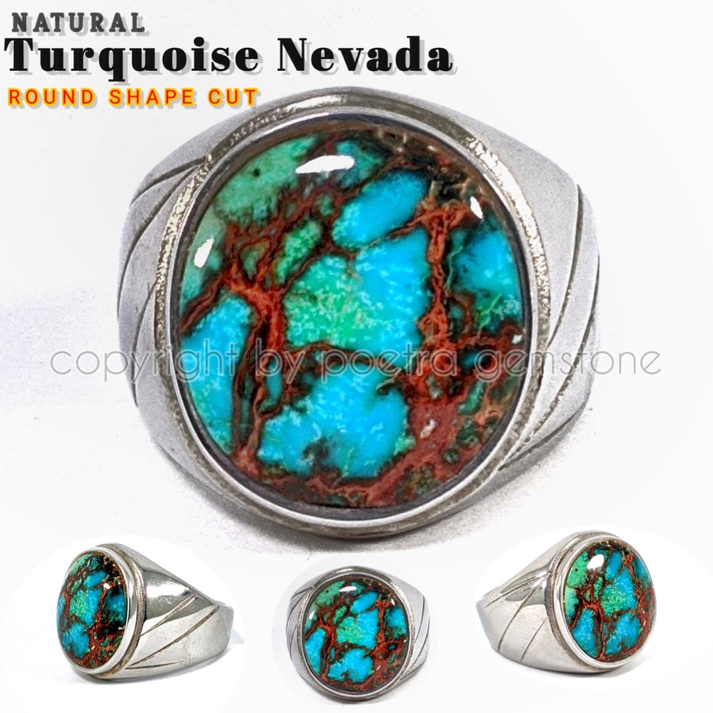 Jual Natural Pirus Turquoise Nevada Round Shape Cut | Shopee Indonesia