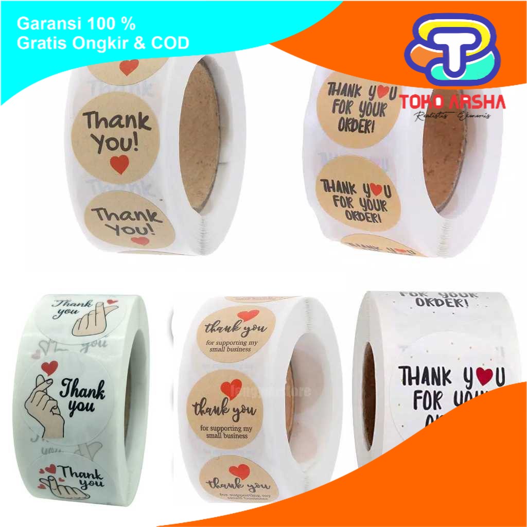 Jual Sticker 100 Pcs Sticker Segel Label Thank You For Your Order ...
