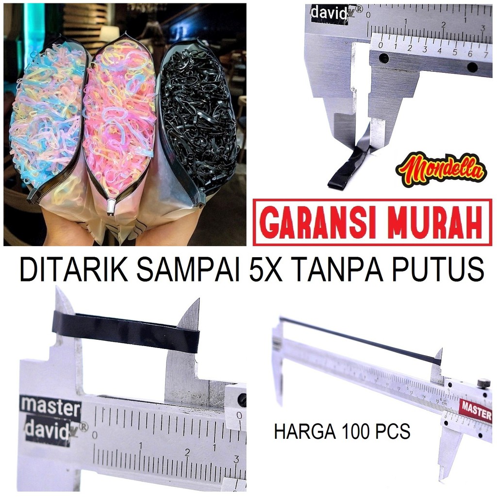 Jual Ikat Rambut Karet Jepang Besar Lebar Ditarik 5 Kali Tidak Putus ...