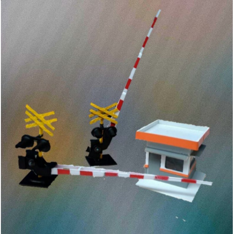 Jual miniatur PJL palang pintu kereta api diecast palang bisa naik ...