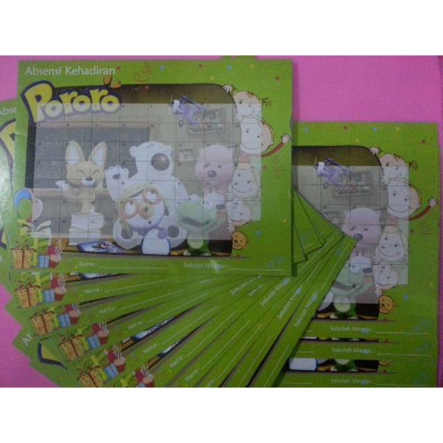 Jual Pororo Tanda Hadir absensi sekolah minggu | Shopee Indonesia