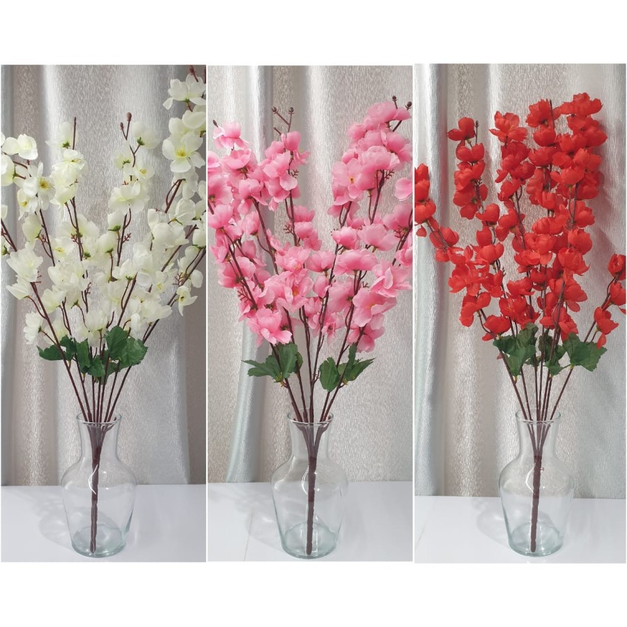Jual 7 Tangkai Tanaman Bunga Artificial Sakura Mei Hua Hiasan Dekorasi ...