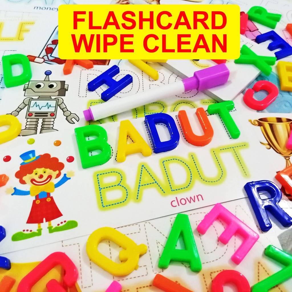Jual Flash Card Wipe And Clean Edukasi Anak / Flashcard / Kartu Belajar ...