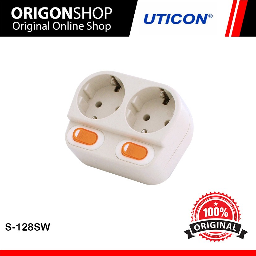 Jual Uticon S-128SW Stop Kontak Arde 2 LB | Shopee Indonesia