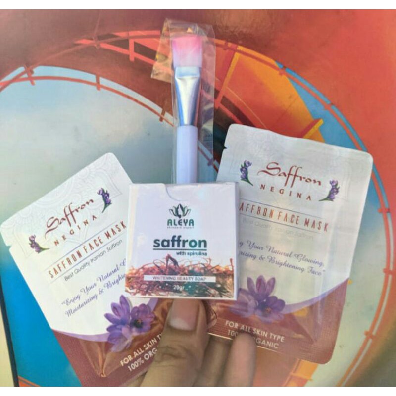 Jual PAKET SABUN SAFRON ALEYA + MASKER + KUAS ORIGINAL | Shopee Indonesia