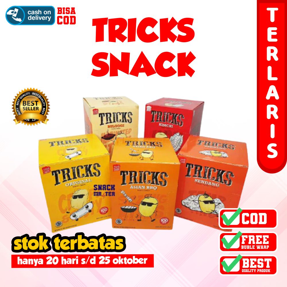Jual TRICKS BISKUIT KENTANG POTATO BAKED CHIPS 1 BOX ISI 10 PCS SNACK ...