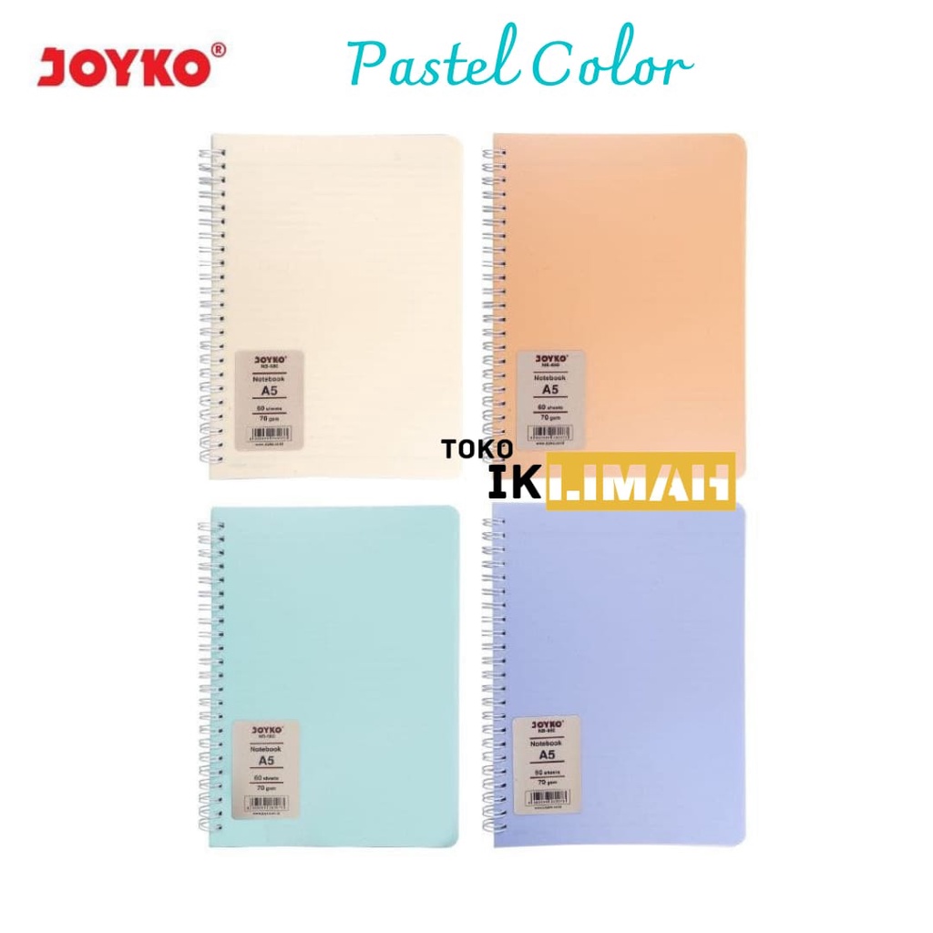Jual Note Book Spiral Joyko A5 NB-680 Pastel Color / Buku Tulis Catatan Ring Warna Pastel ...