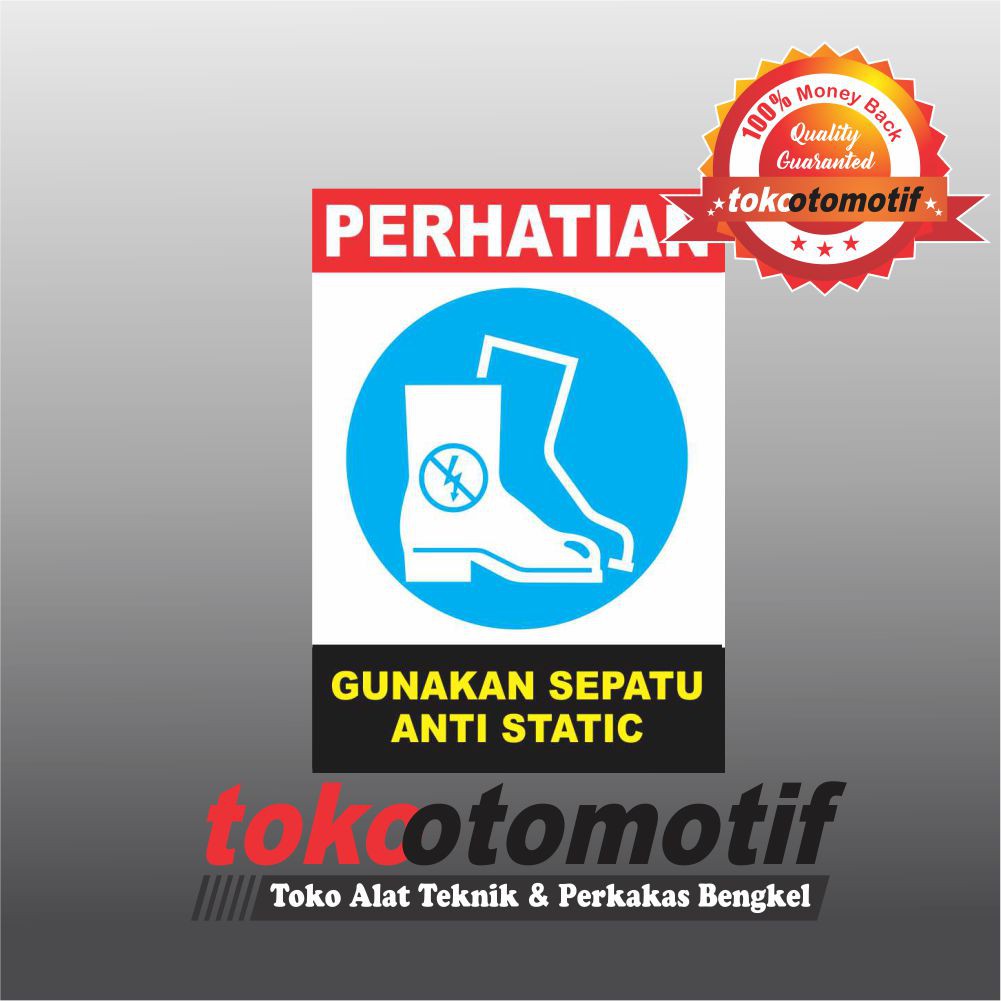Jual Sticker Safety Sign K3 Gunakan Sepatu Anti Static | Shopee Indonesia