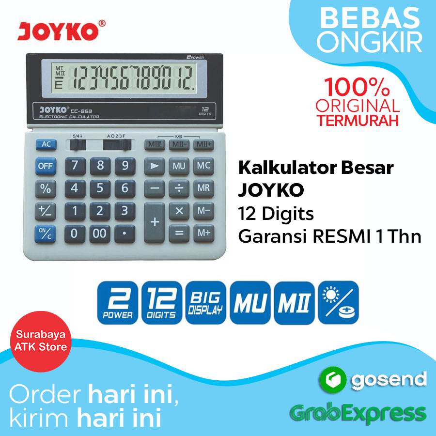 Jual Kalkulator Besar Joyko CC-868 12 Digits Calculator | Shopee Indonesia