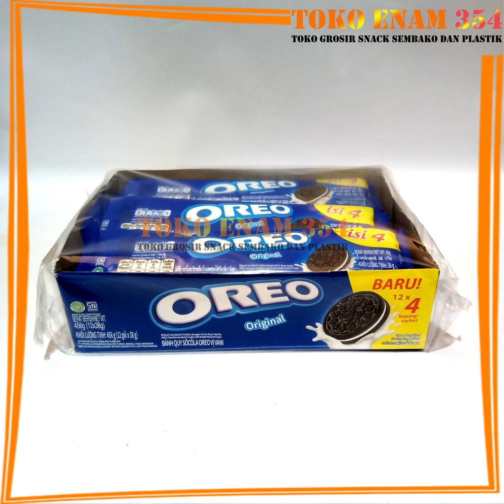 Jual Biskuit Oreo Rasa Original / Coklat / Strawberry 1 Box Isi 27 Gr x 12 Pcs (1 Bungkus Isi 3 ...