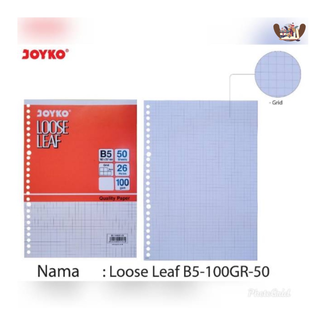 Jual Loose leaf B5 100 gram Joyko KERTAS FILE Grid Dotted POLOS isi 50 lembar | Shopee Indonesia