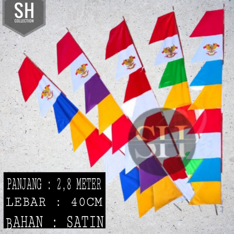 Jual bendera umbul" umbul hari kemerdekaan panjang 2,8 meter 8 mata | Shopee Indonesia