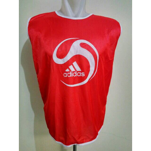 Jual Rompi Latihan / Rompi Training Bola / Futsal Adidas Merah Lis ...