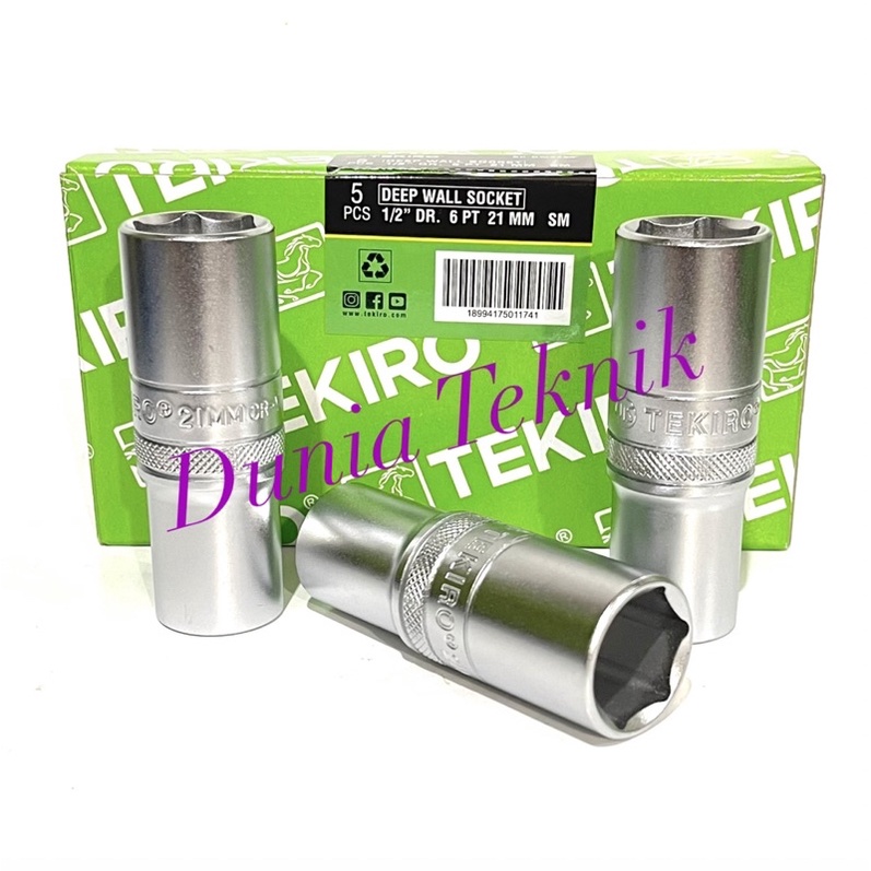 Jual TEKIRO Mata Sok Panjang 21 mm Deep Wall Socket 21mm 1/2” DR.6 PT Mata Kunci Shock Panjang ...