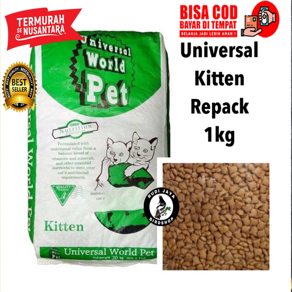 Jual UNIVERSAL 1 KG KITTEN dan PERSIAN PAKAN PELET MAKANAN KUCING WORLD ...