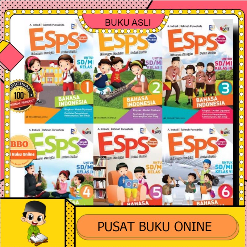Jual BUKU ESPS BAHASA INDONESIA SD/MI KELAS 1 2 3 4 5 6 PENERBIT ERLANGGA - BELI BUKU ONLINE ...