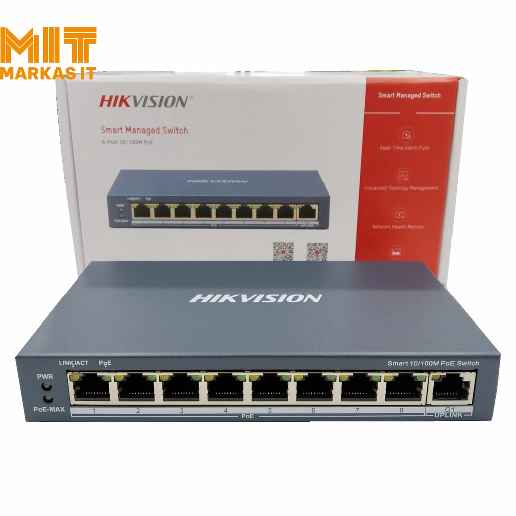 Jual Hikvision DS-3E1309P-EI - 8 Port Fast Ethernet Smart POE Switch | Shopee Indonesia