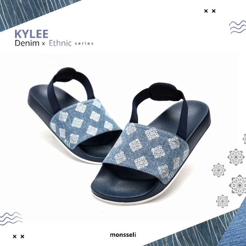 Jual SANDAL WANITA KIDS SLIDE RINGAN ANTI SLIP MSL KYLEE DENIM | Shopee ...