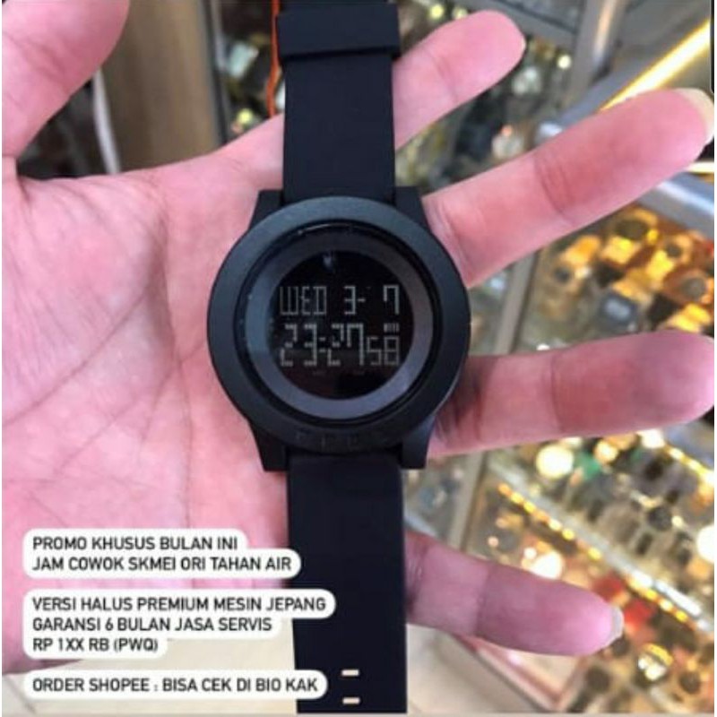 Jual jam original rubber full black | Shopee Indonesia