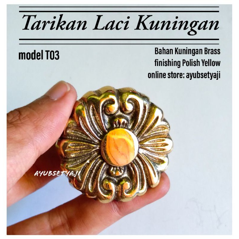 Jual Tarikan Laci meja Kuningan antik T03 hendle lemari knob meja ...