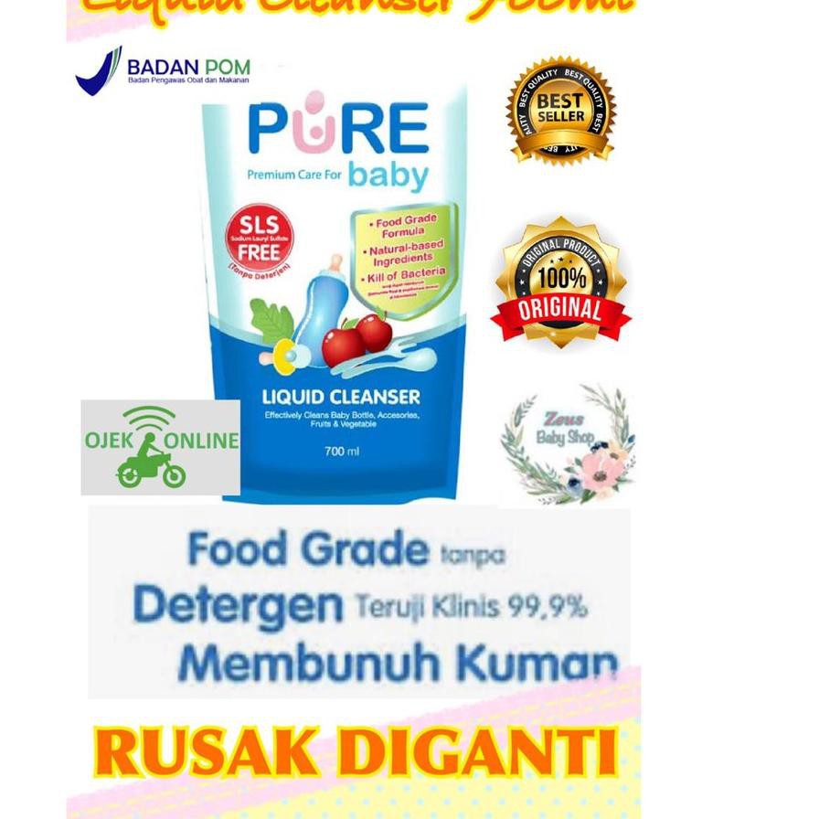 Jual Promo Bulan Ini exp 2022 Pure Baby Liquid Cleanser 700ml PACKING ...