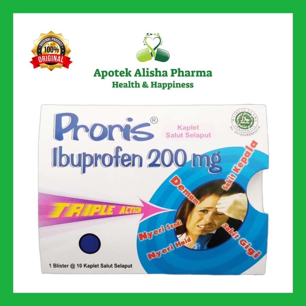 Jual Proris Tablet (Strip 10kaplet) - Proris Triple Action Ibuprofen ...
