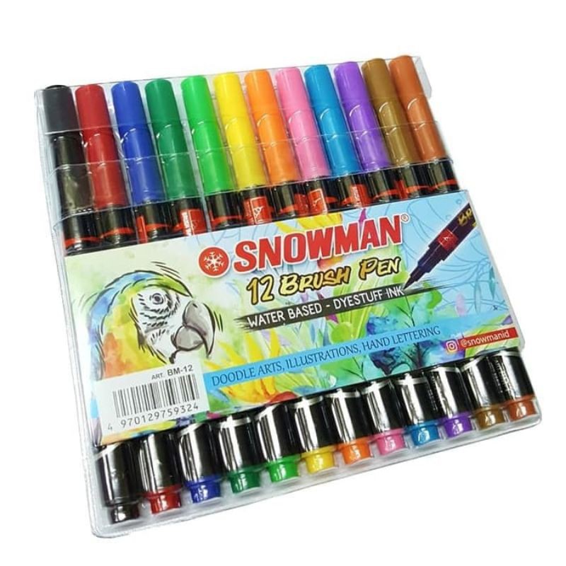 Jual Spidol / Brush Pen Snowman BM-12 | Shopee Indonesia