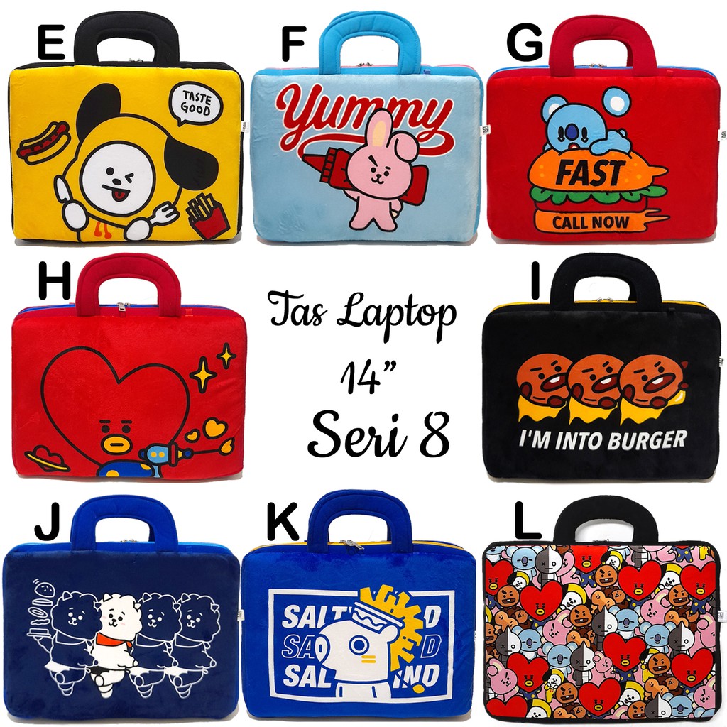 Jual Tas Laptop BT21 Bordir Pirnting Bulu Note book Notebook 14 " in ...