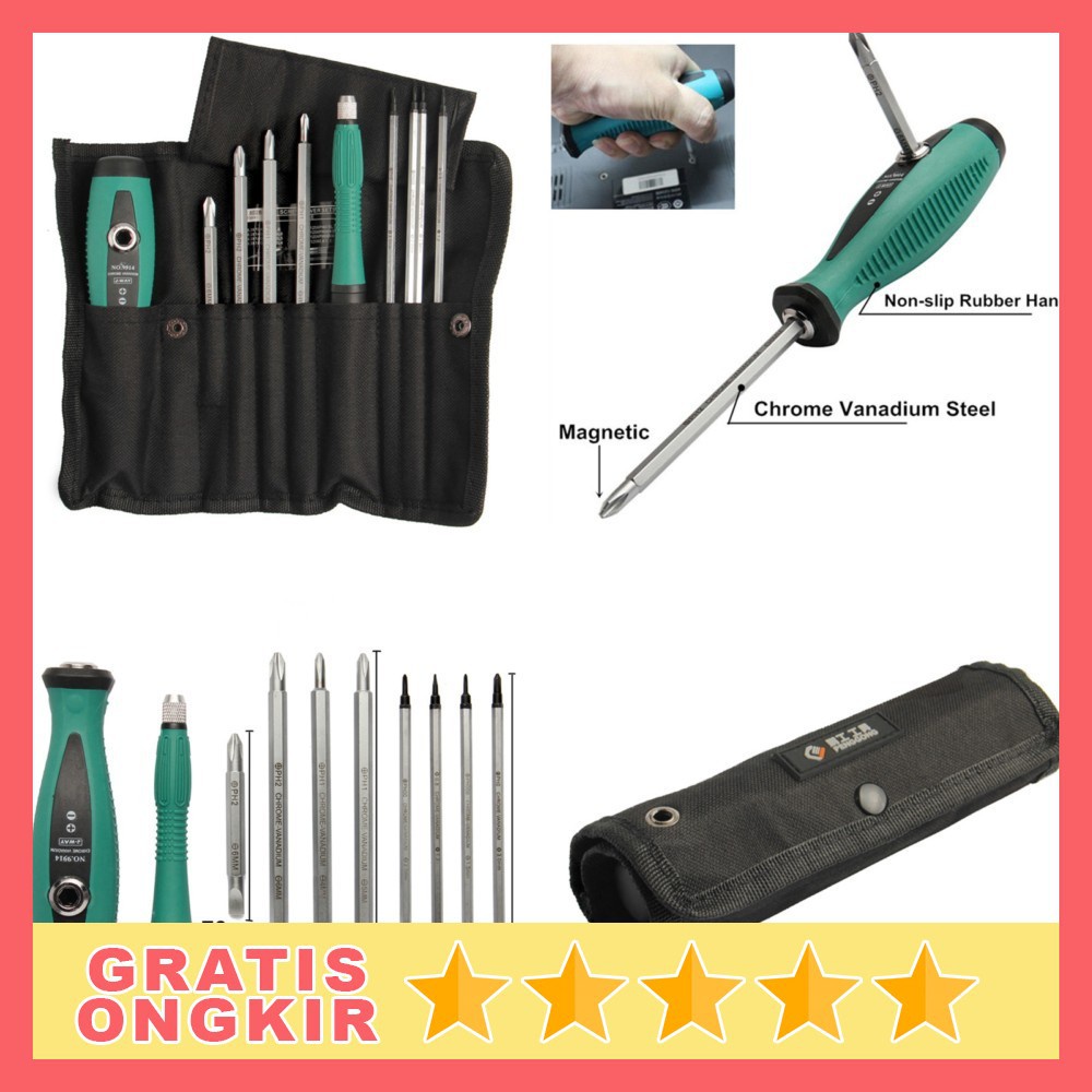 Jual Obeng Set Reparasi 10 in 1 Obeng Mobil Motor Sepaket Obeng Alat ...