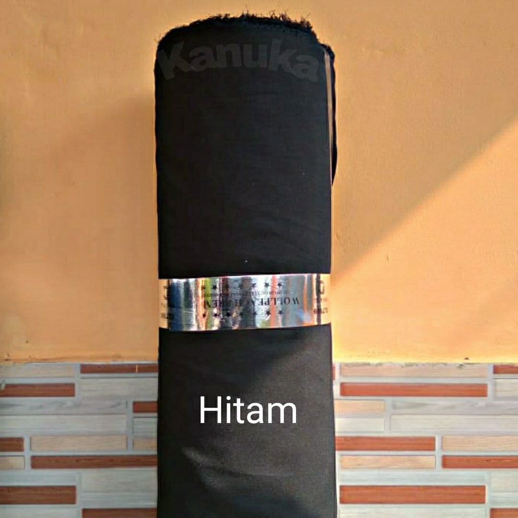 Jual Kain Hitam Polos Wolfis Grade A Warna Hitam Bahan untuk Gamis ...