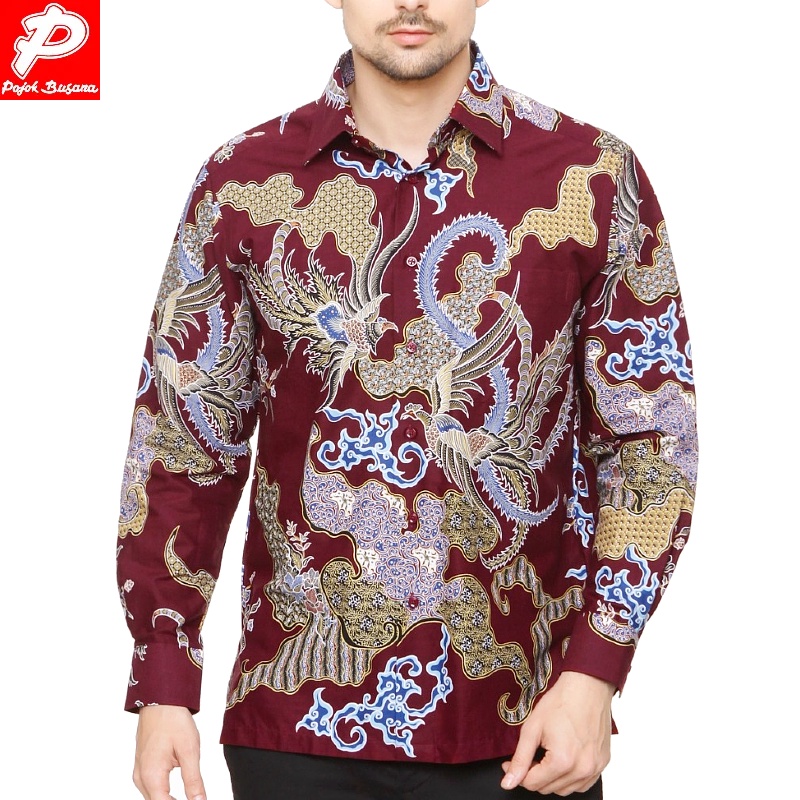 Jual Pojok Busana Alisan Kemeja Lengan Panjang Batik Pria Slim Fit Art ...
