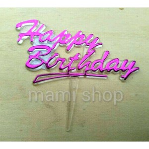 Jual Topper Happy Birthday Italic Ungu :) | Shopee Indonesia