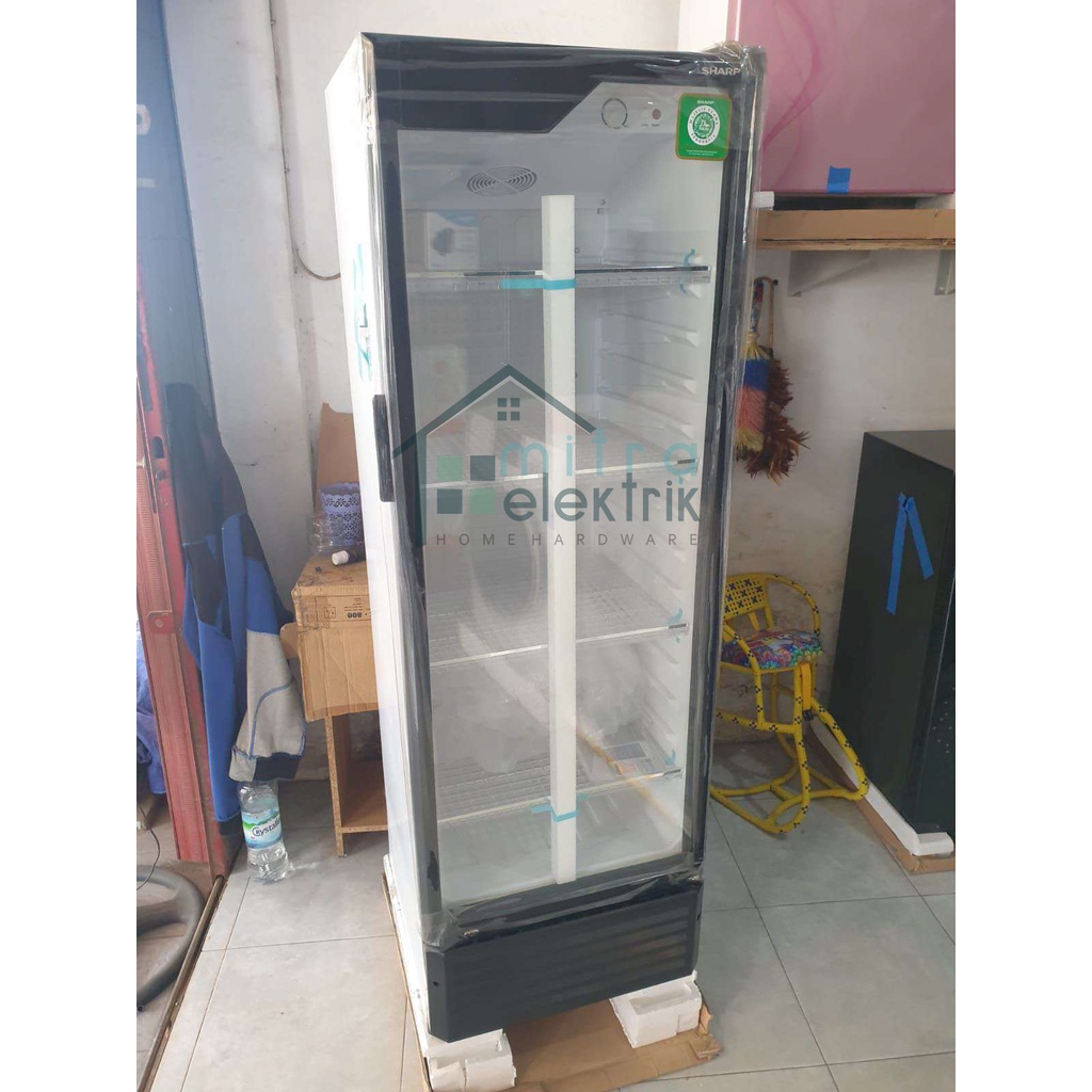 Jual Showcase SHARP SCH250FS 4 Rak 260 Liter 220 Watt Kaca Anti Embun ...