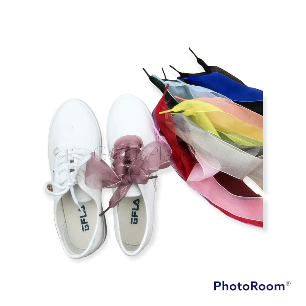 Jual TALI SEPATU PITA BAHAN ORGANDI 2.5CM - ORGANZA BOW SHOELACES ...