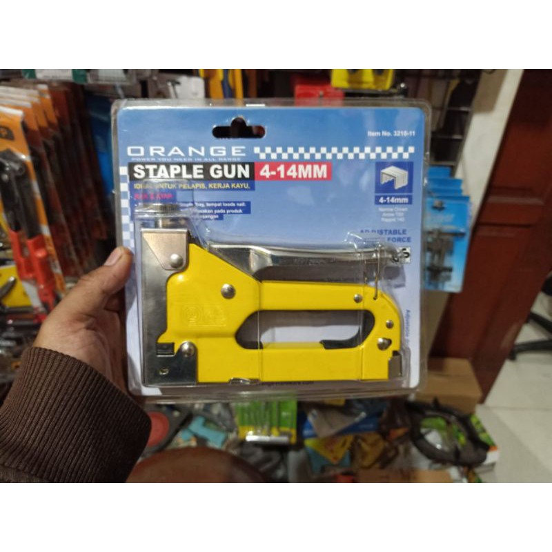 Jual staples gun orange hekter tembak ukuran sesuai foto | Shopee Indonesia