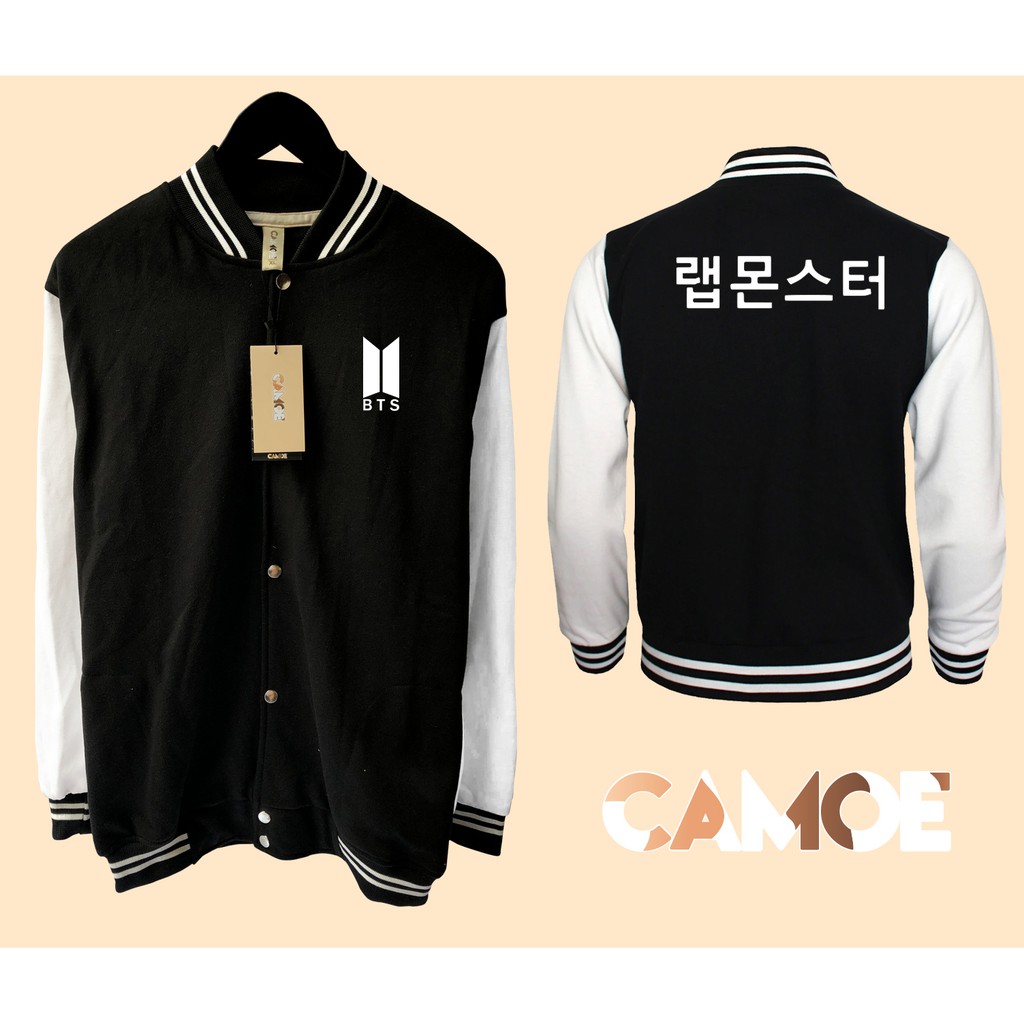 Jual jaket varsity baseball premioum desain BTS korean rap monster RM ...