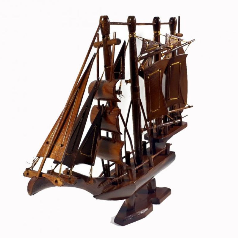 Jual Miniatur Kapal Perahu Layar Kayu Jati Asli | Shopee Indonesia