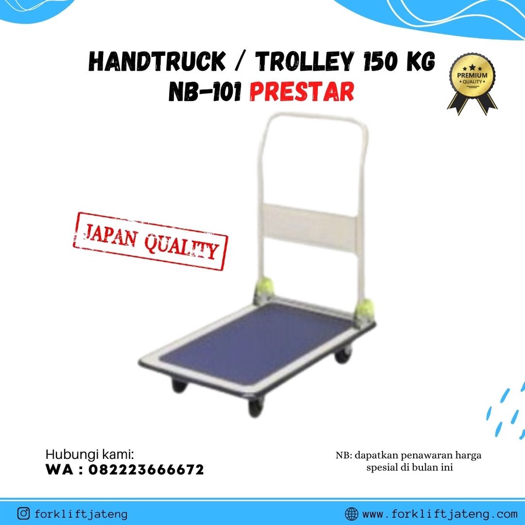 Jual Hand Truck PREMIUM 150 KG Prestar / Hand Truck Trolley NB-101 Prestar / Troli Lipat150 kg ...