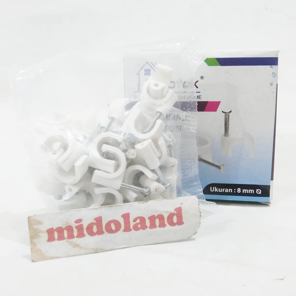 Jual Klem clam clamp Kabel Paku Beton tembok kayu Cable Clips 8 9 10 mm ...