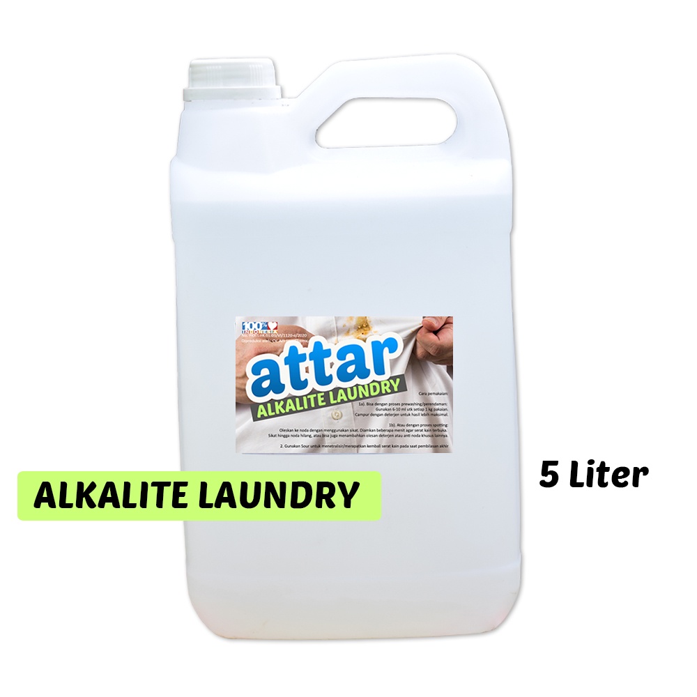 Jual ALKALI / ALKALITE LAUNDRY Attar 5 Liter - Penghilang Noda Minyak, Darah, Karat - Pembersih ...
