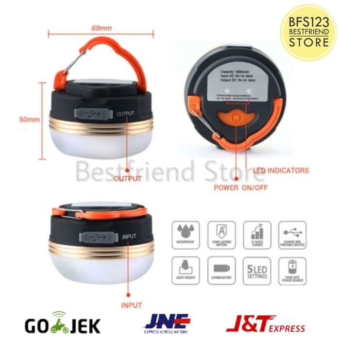 Jual Lampu Tenda Led Rechargeable Hook Carabiner Magnet | Shopee Indonesia