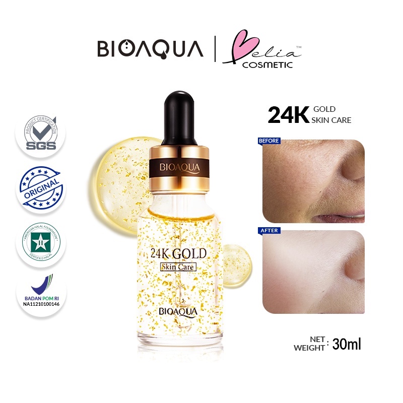 Jual BELIA BIOAQUA 24K Gold Series | Facial Cleanser | Toner | Gentle ...